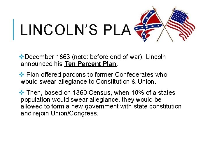 PRESIDENTIAL RECONSTRUCTI ON Chapter 16 Part 2 BACKGROUND