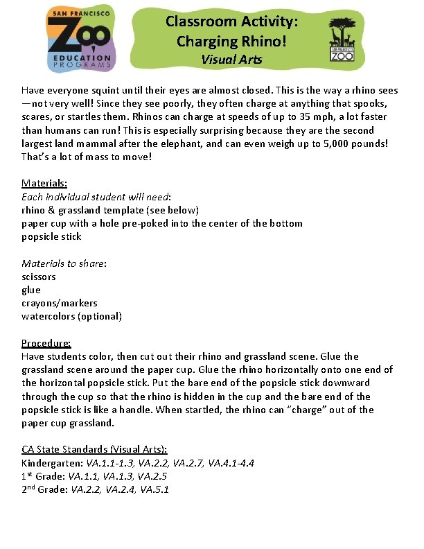 Classroom Activities for World Rhino Day Sunday September