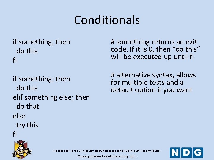 Module 9 Basic Scripting This slide deck is