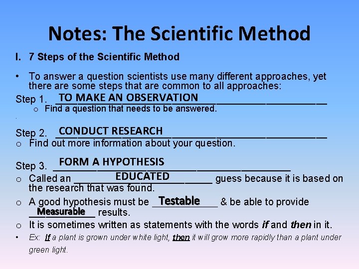 Introduction to Biology Scientific Method What is Biology