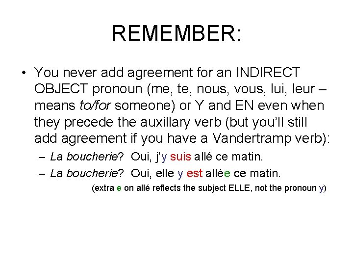 Object Pronouns in Pass Compos French 2 Chapter