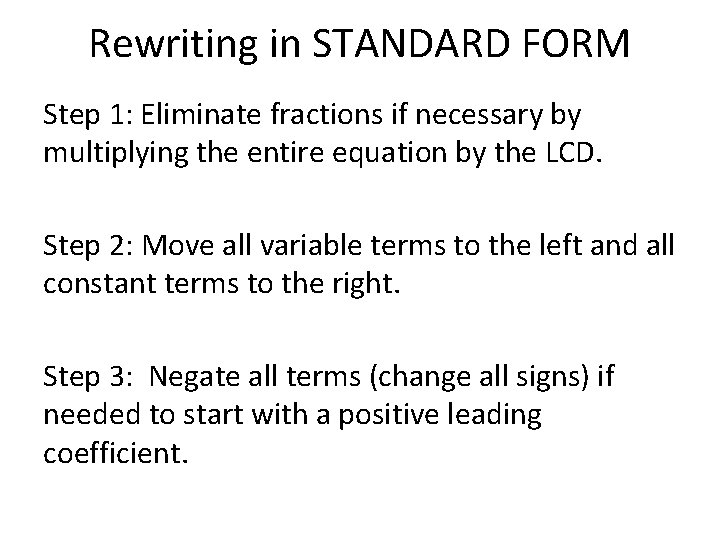 Solving Systems of Linear Equations by Elimination Essential
