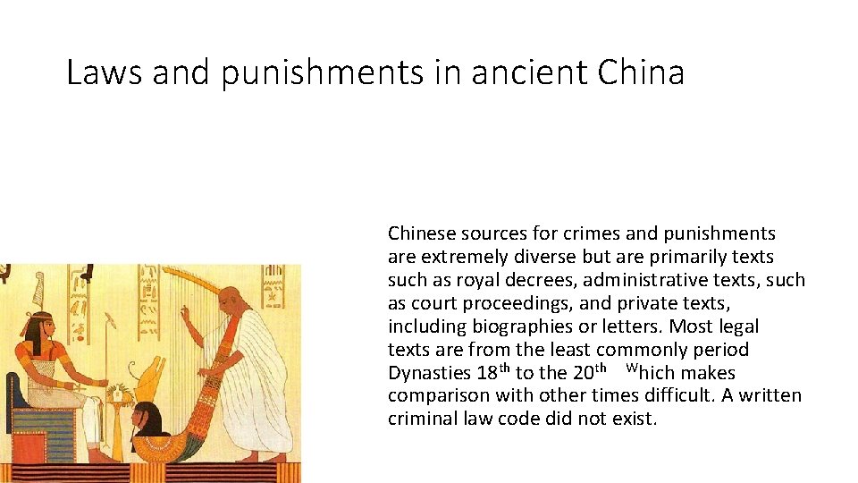 Daily life in ancient china and Egypt By