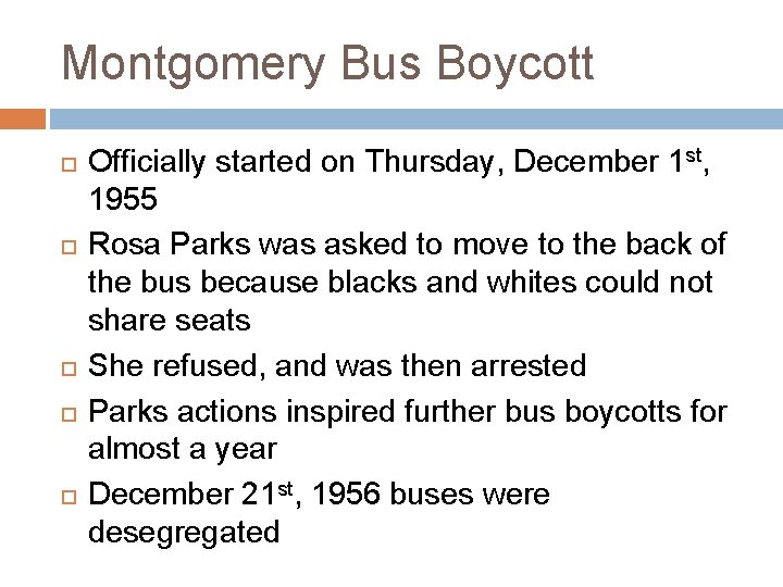 MONTGOMERY BUS BOYCOTT Ashley Biro Maggie Smith Civil