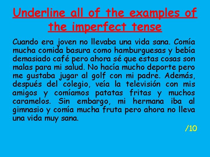 Para empezar Hay que escribir ejemplos de las