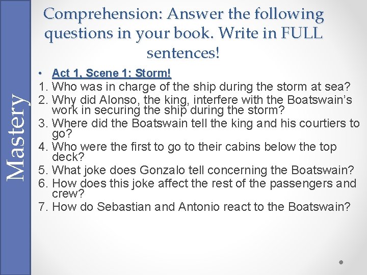 The Tempest by William Shakespeare Act 1 Scene