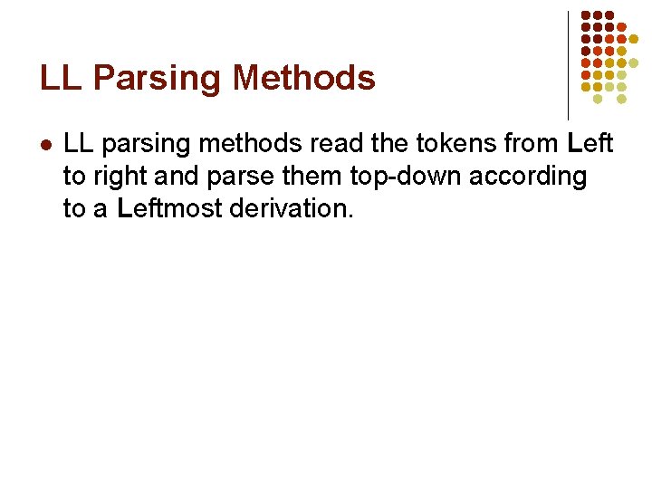 FIRST and FOLLOW Lecture 8 Mon Feb 9
