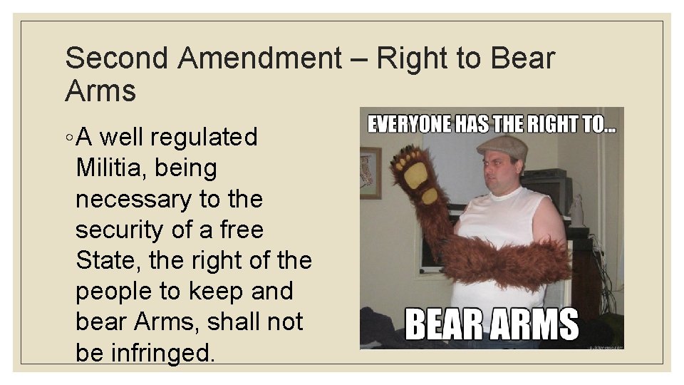The Bill of Rights and the Amendments World