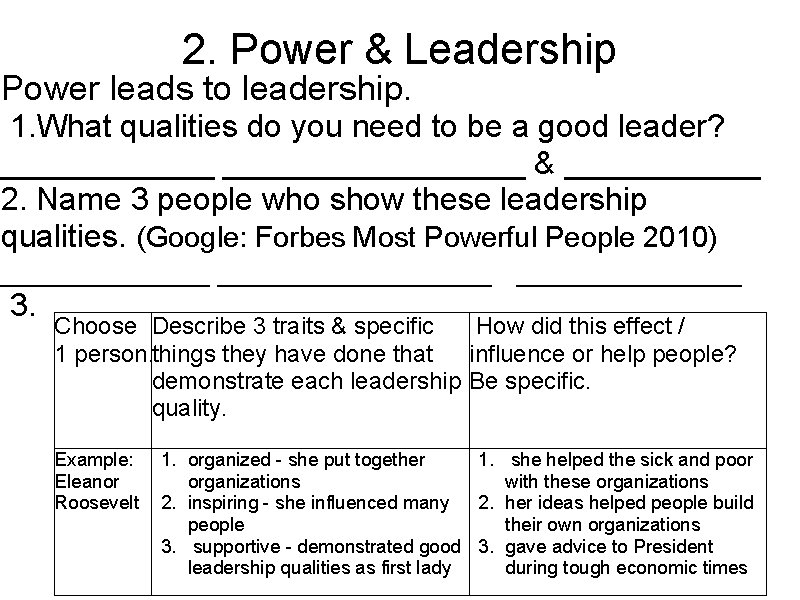 1 Power Journal Describe the types of power