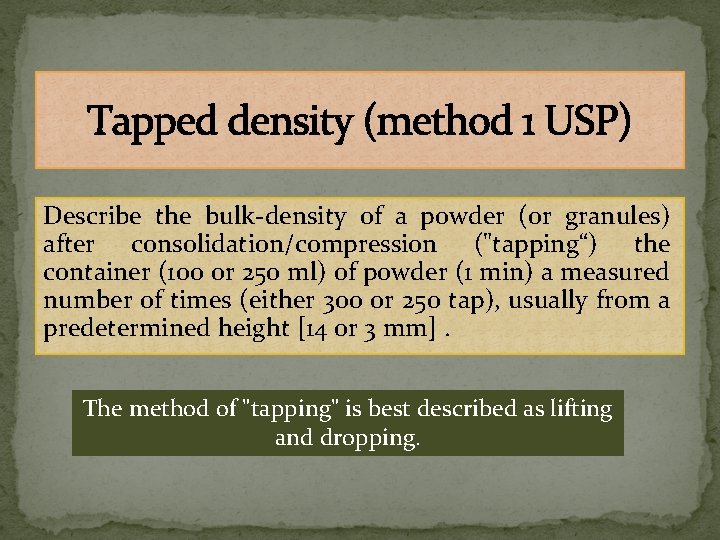 Powder density Lab 4 Industrial pharmacy Powder bulk