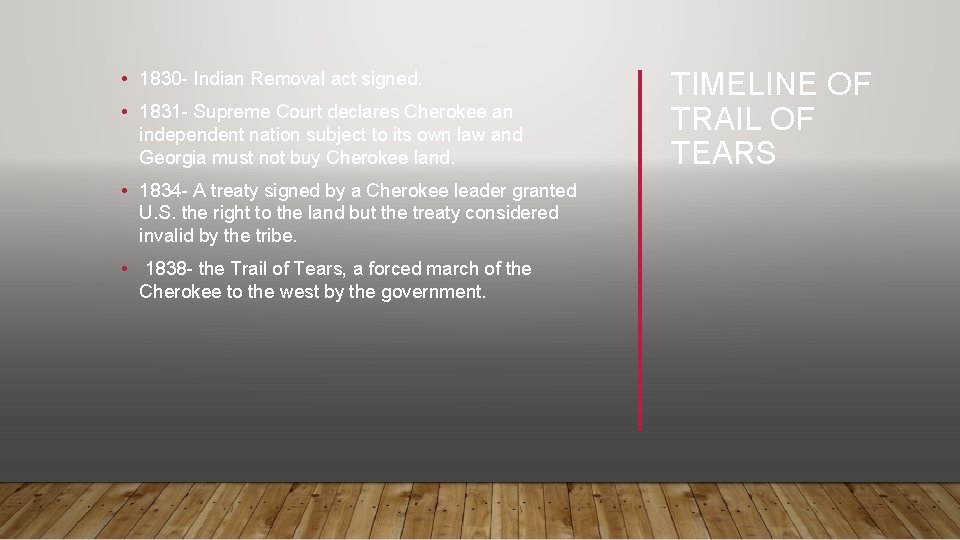 TRAIL OF TEARS GALLERY WALK A BRIEF OVERVIEW