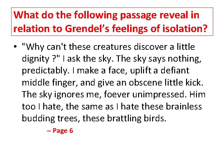 Grendel by John Gardner Passages Dialectical Journals Chapters