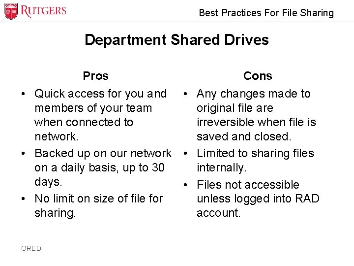 Best Practices for File Sharing Best Practices For