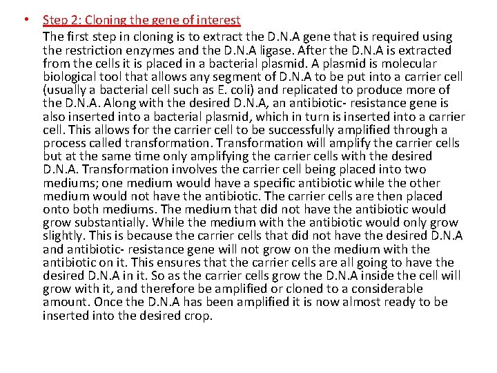 APPLICATION OF MOLECULAR BIOLOGY TO AGRICULTURE WHAT ARE