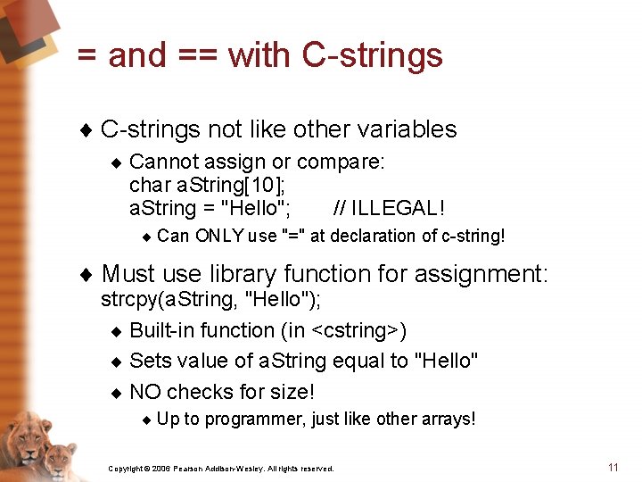 Chapter 9 Strings Learning Objectives An Array Type