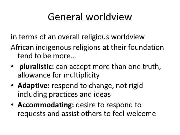 Systems of Belief Indigenous African Religions African Indigenous
