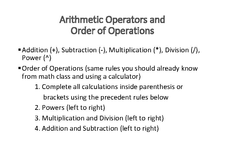 Introduction to MATLAB For Scientists Lesson 1 An