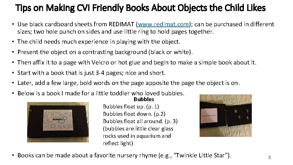 Ideas for Materials from www strategytosee and book