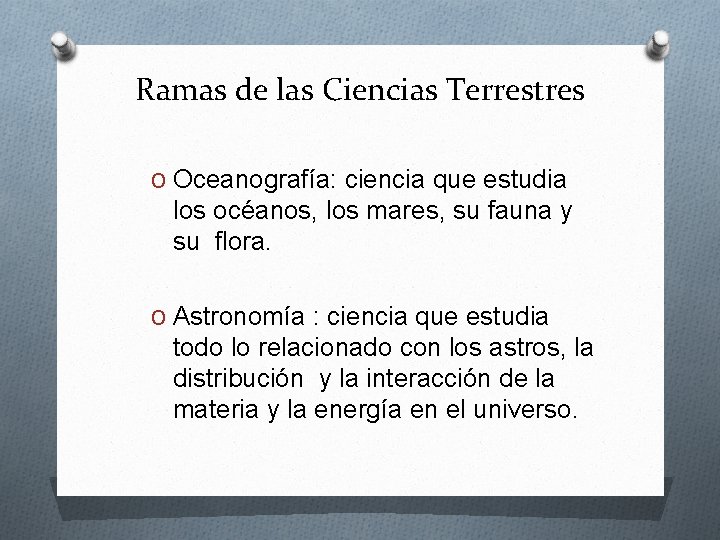 Introduccin a las Ciencias Terrestres Qu sabes sobre