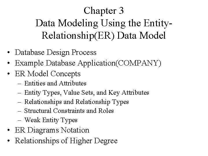 Chapter 1 Databases and Database Users Basic Definitions