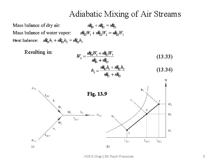 Chapter 13 B PSYCHROMETRIC MOIST AIR PROCESSES Agami