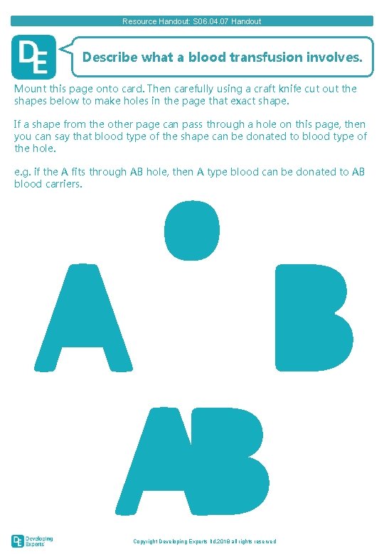 Resource Handout S 06 04 07 Handout Describe