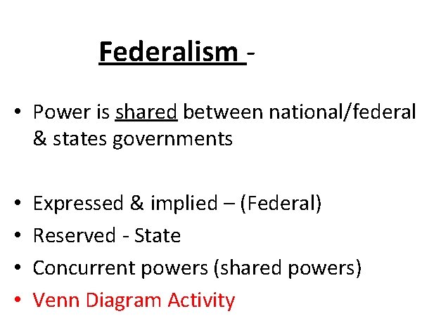 The Constitution The Rule Book 7 Major principles