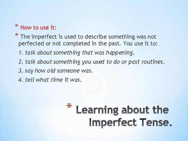 En Espaol In English think about an event