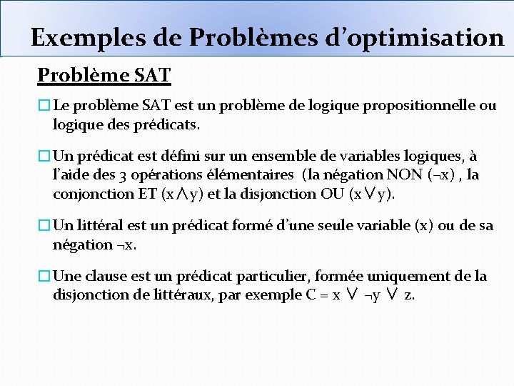 Chapitre 1 Introduction Plan Introduction Notion doptimisation combinatoire
