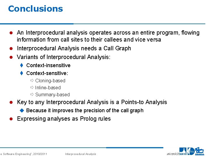 ROOTS Interprocedural Analysis Aleksandra Biresev s 6 albirecs