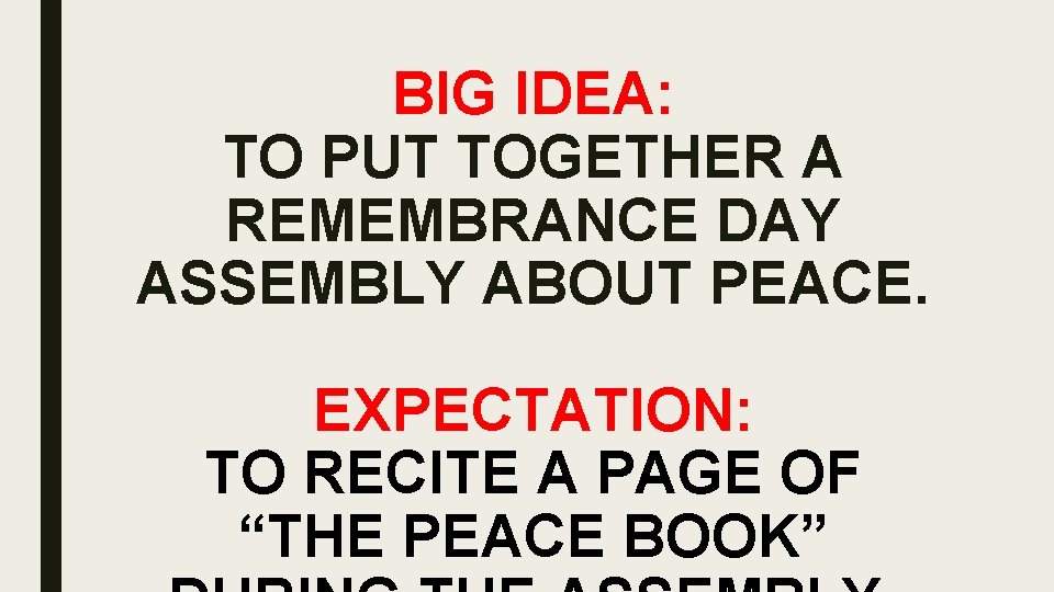 REMEMBRANCE DAY 1 THE PEACE BOOK BY TODD