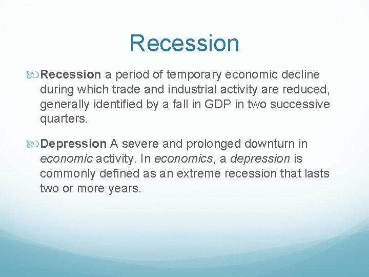 Gross Domestic Product Learning Objectives GDP What is