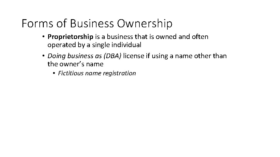 Section 4 2 Business Organization Objectives Describe three