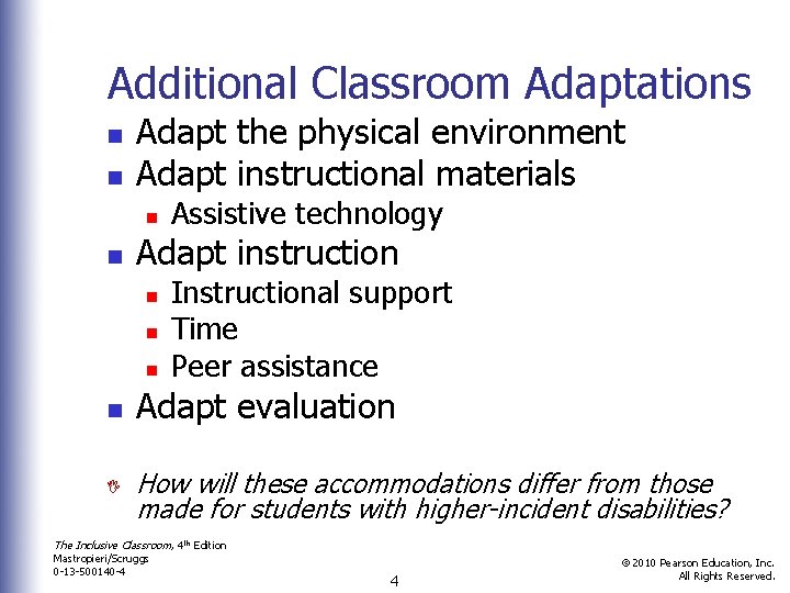 Teaching Students with Lower Incidence Disabilities Chapter 4