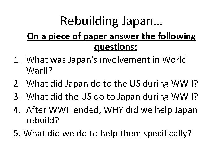 Rebuilding Japan Communism Korean War and Vietnam War