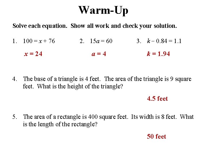 Lesson 3 8 Core Focus on Introductory Algebra