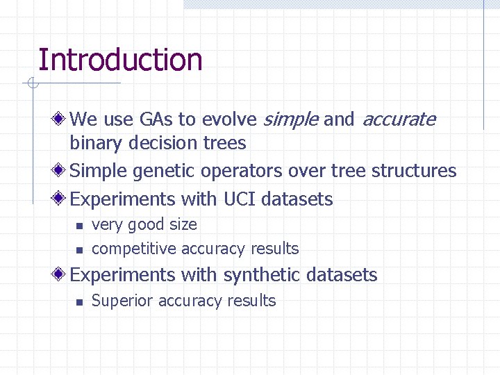 Breeding Decision Trees Using Evolutionary Techniques Papagelis Athanasios