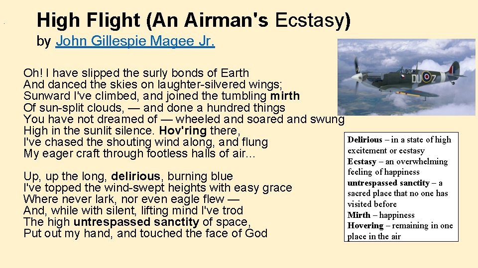 High Flight By John Gillespie Magee Jr The