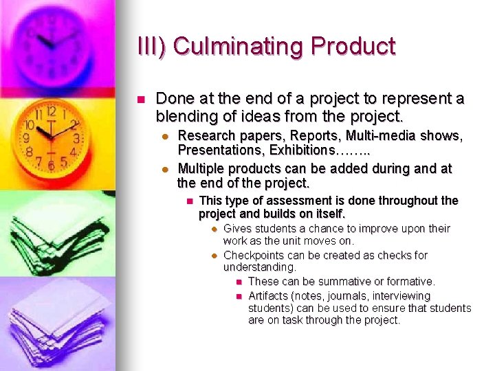 Plan the Assessment PBL PD 3 I Types