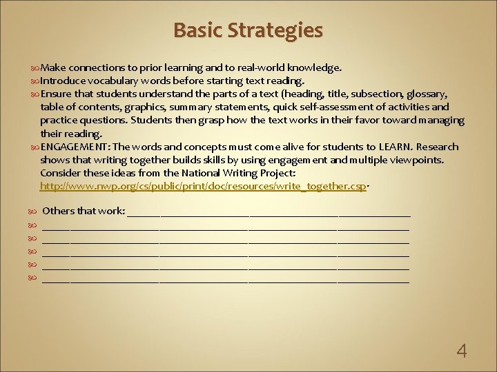 Increasing Interdisciplinary Reading and Writing Skills Presentation Brain