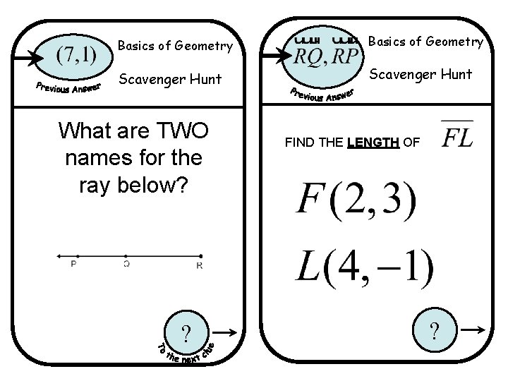 Basics of Geometry Scavenger Hunt Cut out each