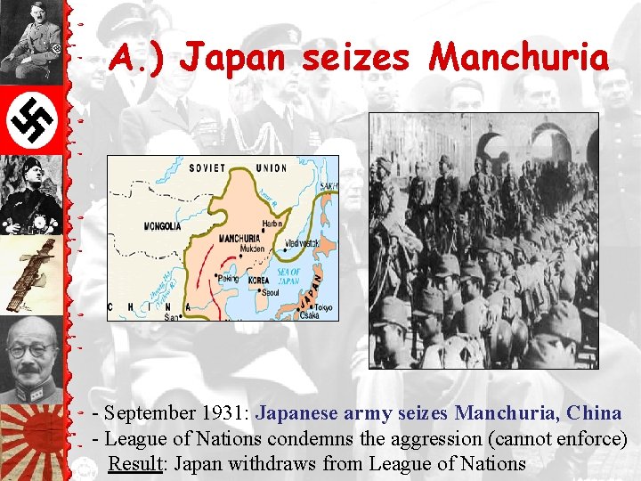 I Japanese Offensive A Japan seizes Manchuria September