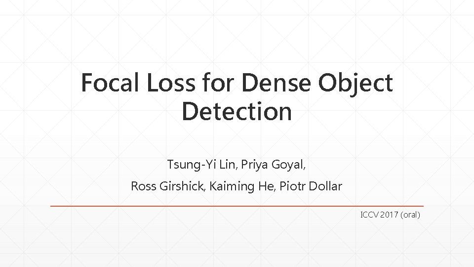 Object Function For Object Detector Solving Imbalance Problem