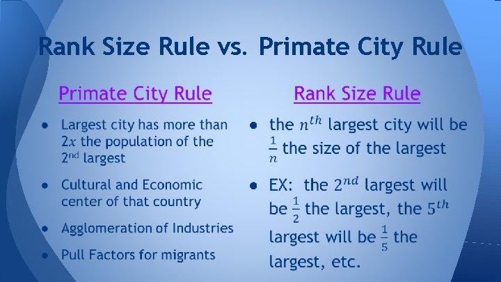 Distribution of Settlements Is there a pattern Rank