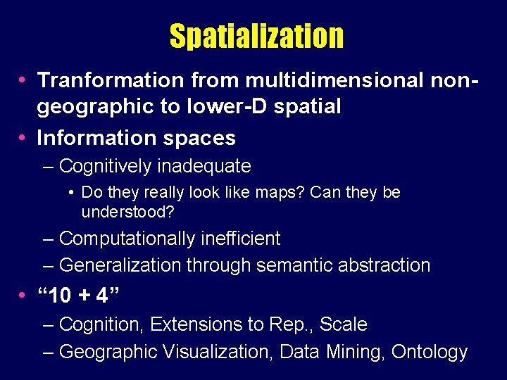 MultimediaVisualization Breakout Spatialization Spatial Metaphors UCSB Advancing Web