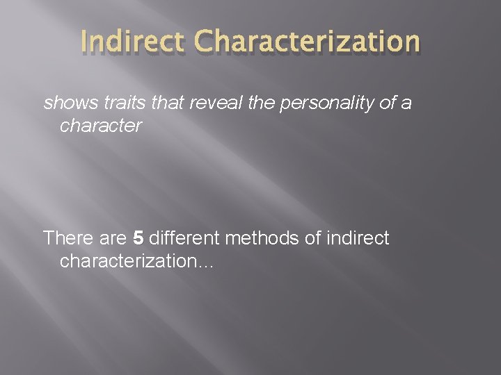 TODAYS WARM UP Describe this character in detail