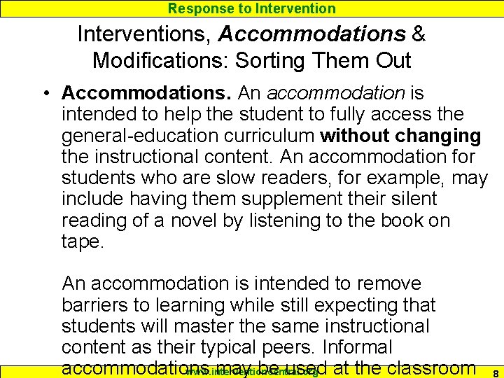 Response to Intervention Activity Selecting the Best of