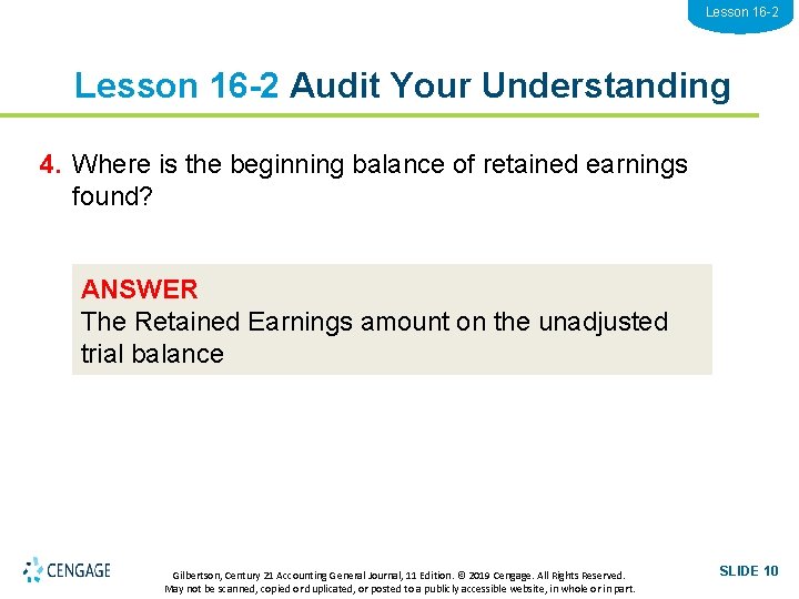 LESSON Learning Objectives 16 2 Preparing a Statement