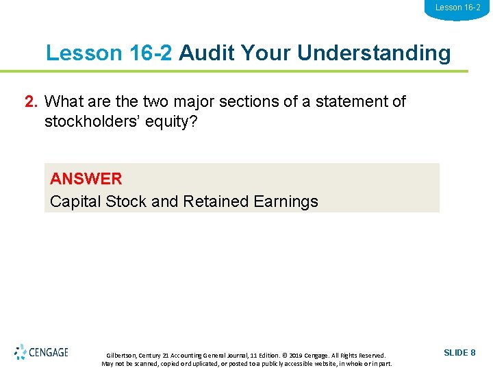 LESSON Learning Objectives 16 2 Preparing a Statement