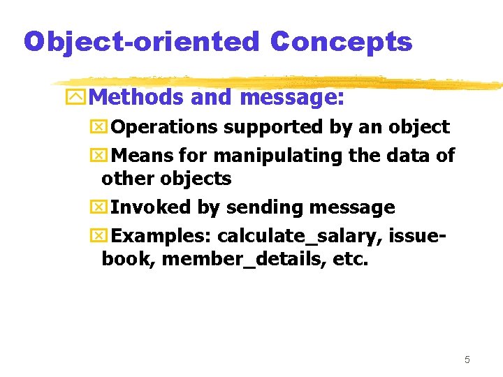 Objectoriented Software Design Lecture 7 1 Objectoriented Concepts
